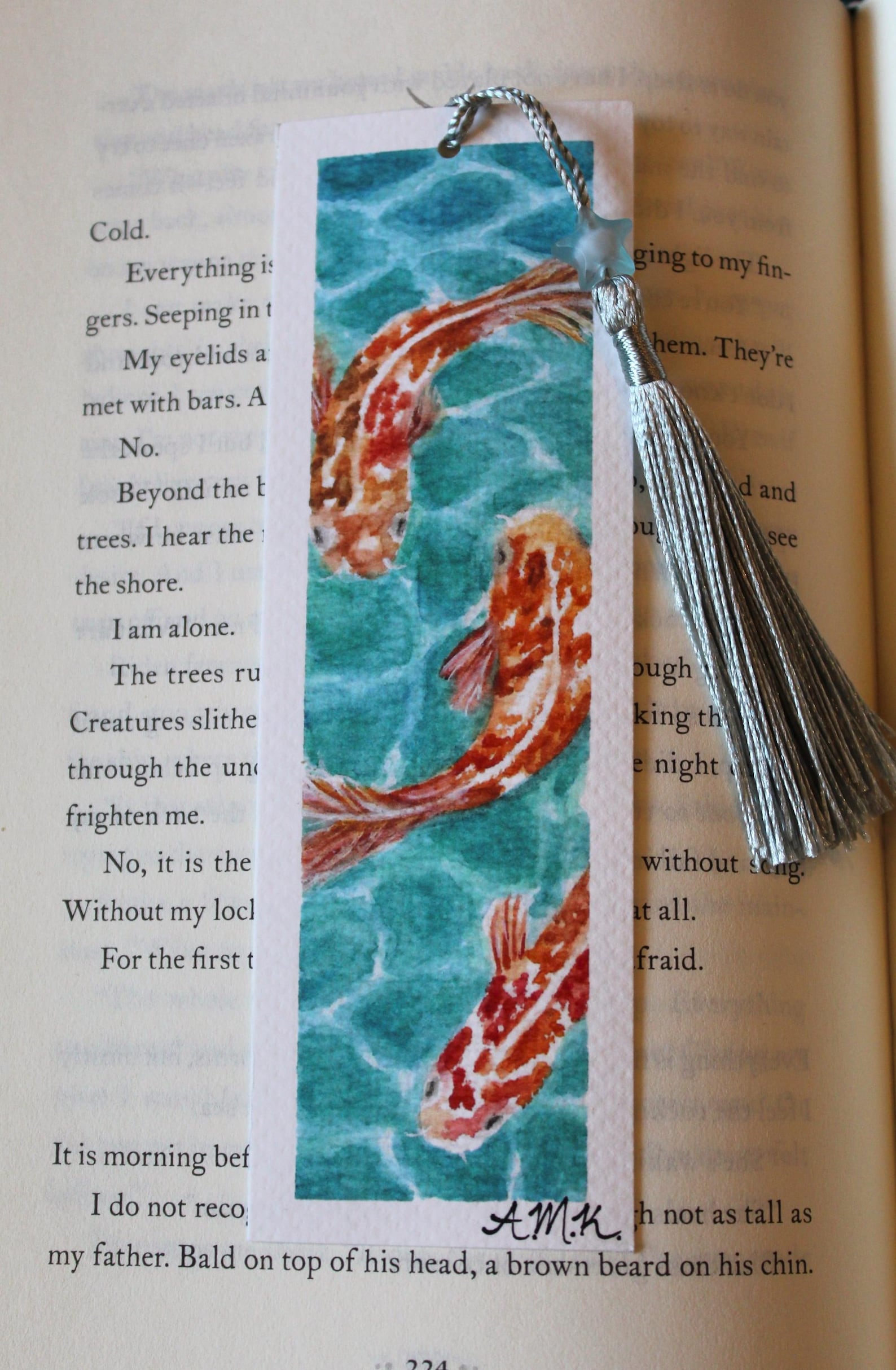 Koi Fish Painted Bookmark - Etsy