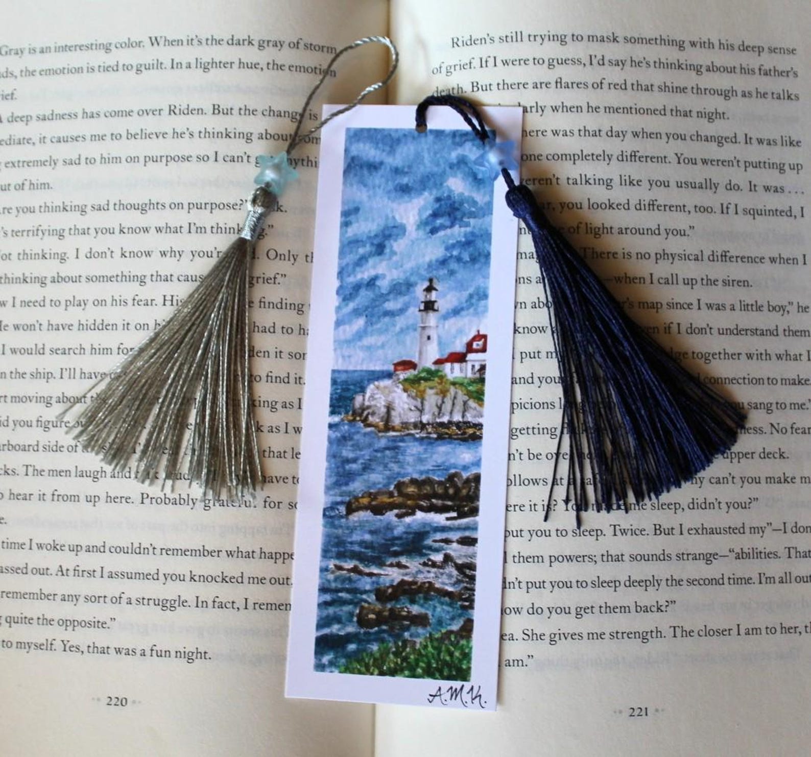 Lighthouse Painted Bookmark - Etsy
