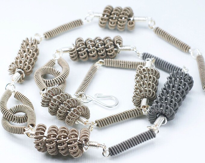 Guitar String Necklace- Upcycled Silver Guitar String Jewelry, Recycled ...