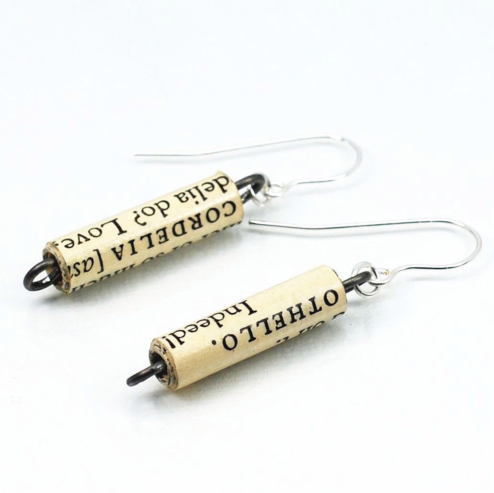 Shakespeare Earrings Shakespeare Jewelry Paper Bead - Etsy