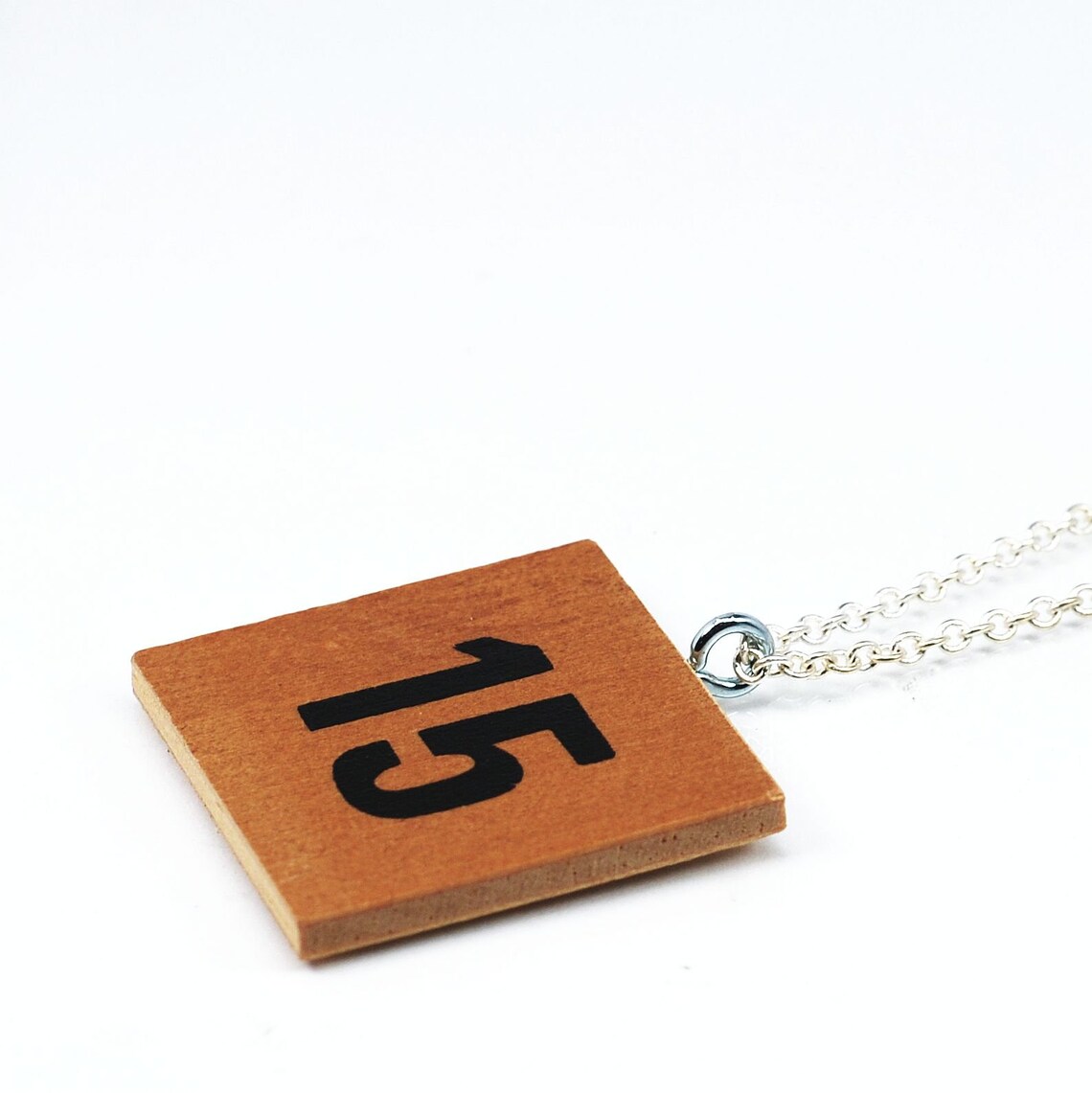 Number 15 Necklace Upcycled Wood Fifteen Pendant Found - Etsy