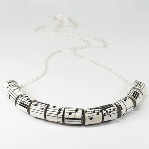 Sheet Music Necklace- Paper Bead Jewelry, Vintage Sheet Music Paper ...