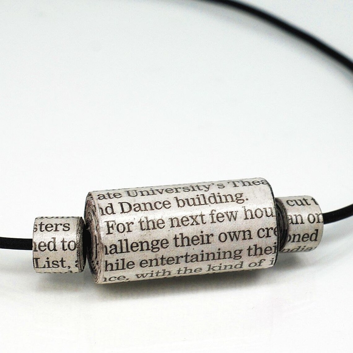 Paper Bead Necklace Newspaper Jewelry Word Jewelry Upcycled - Etsy