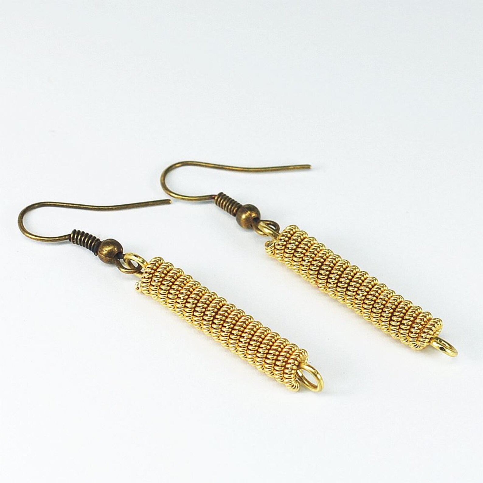 Guitar String Jewelry Modern Minimal Earrings, Upcycled Brass Guitar ...