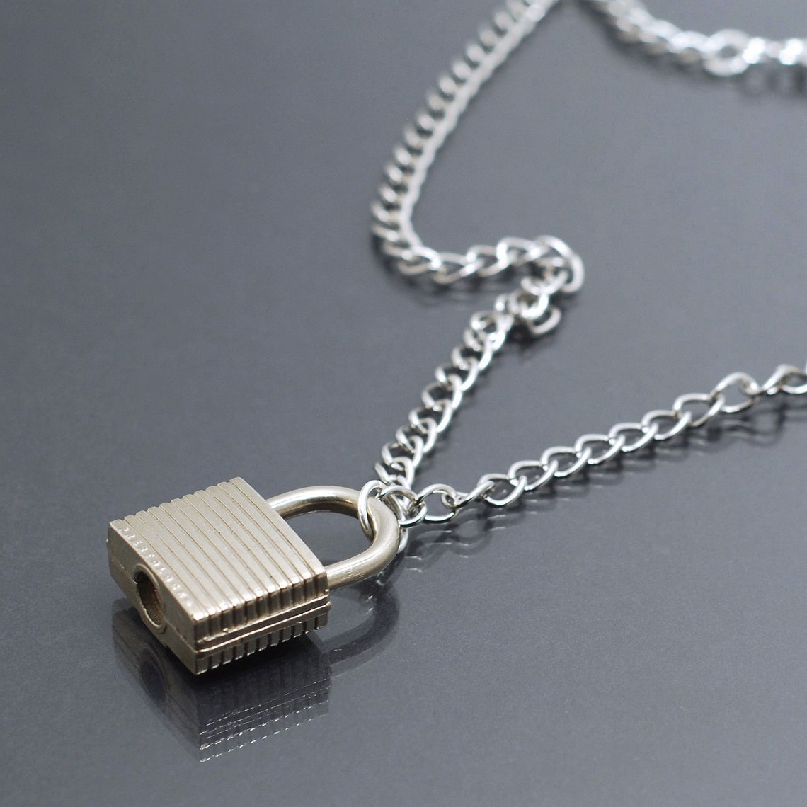 Padlock Necklace- Industrial Jewelry, Grunge Aesthetic, Alternative ...