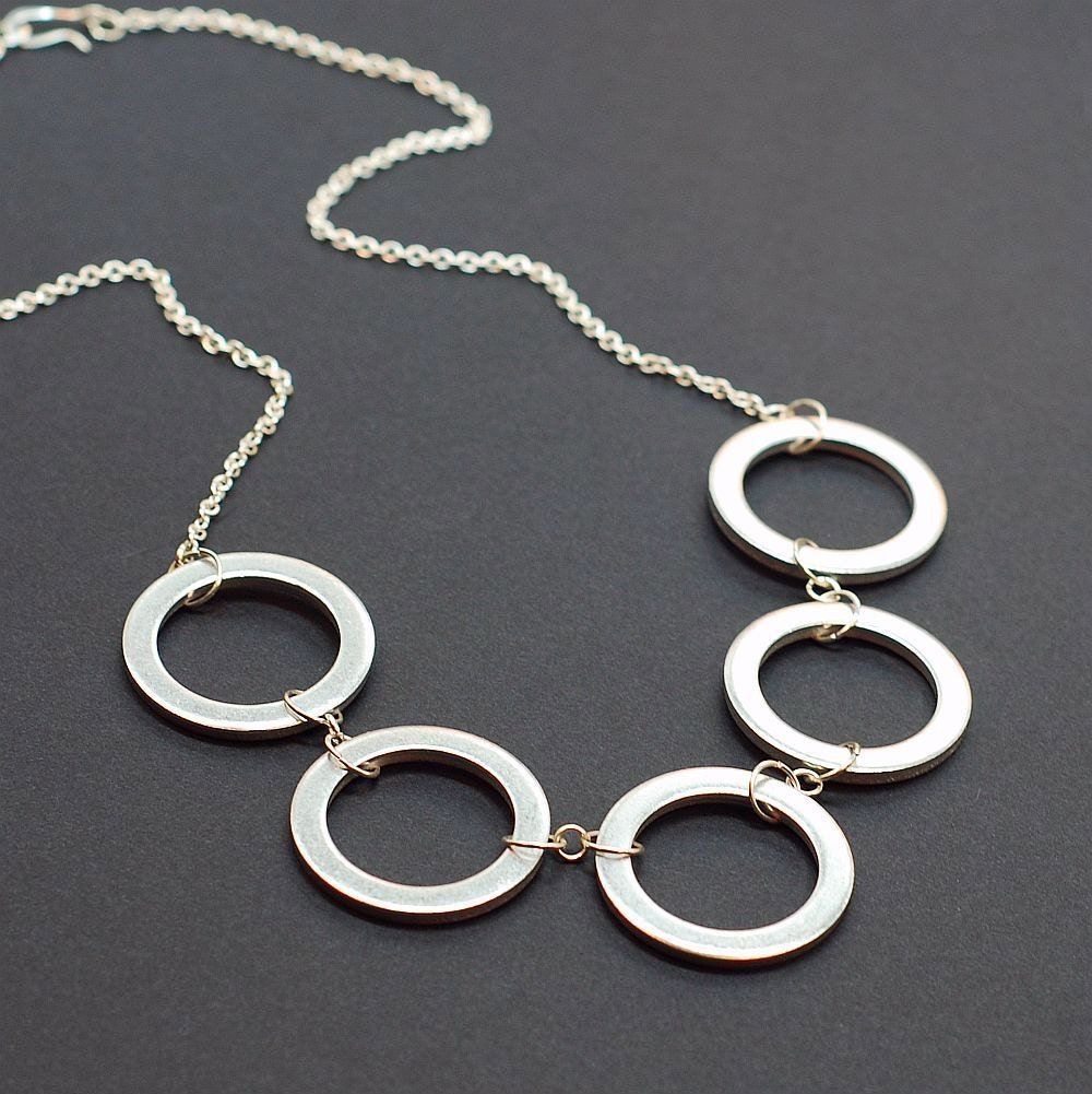 Silver Circle Earrings Upcycled Silver Washer Earrings - Etsy