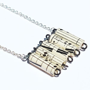 Sheet Music Jewelry- Paper Bead Jewelry, Paper Bead Necklace, Music ...
