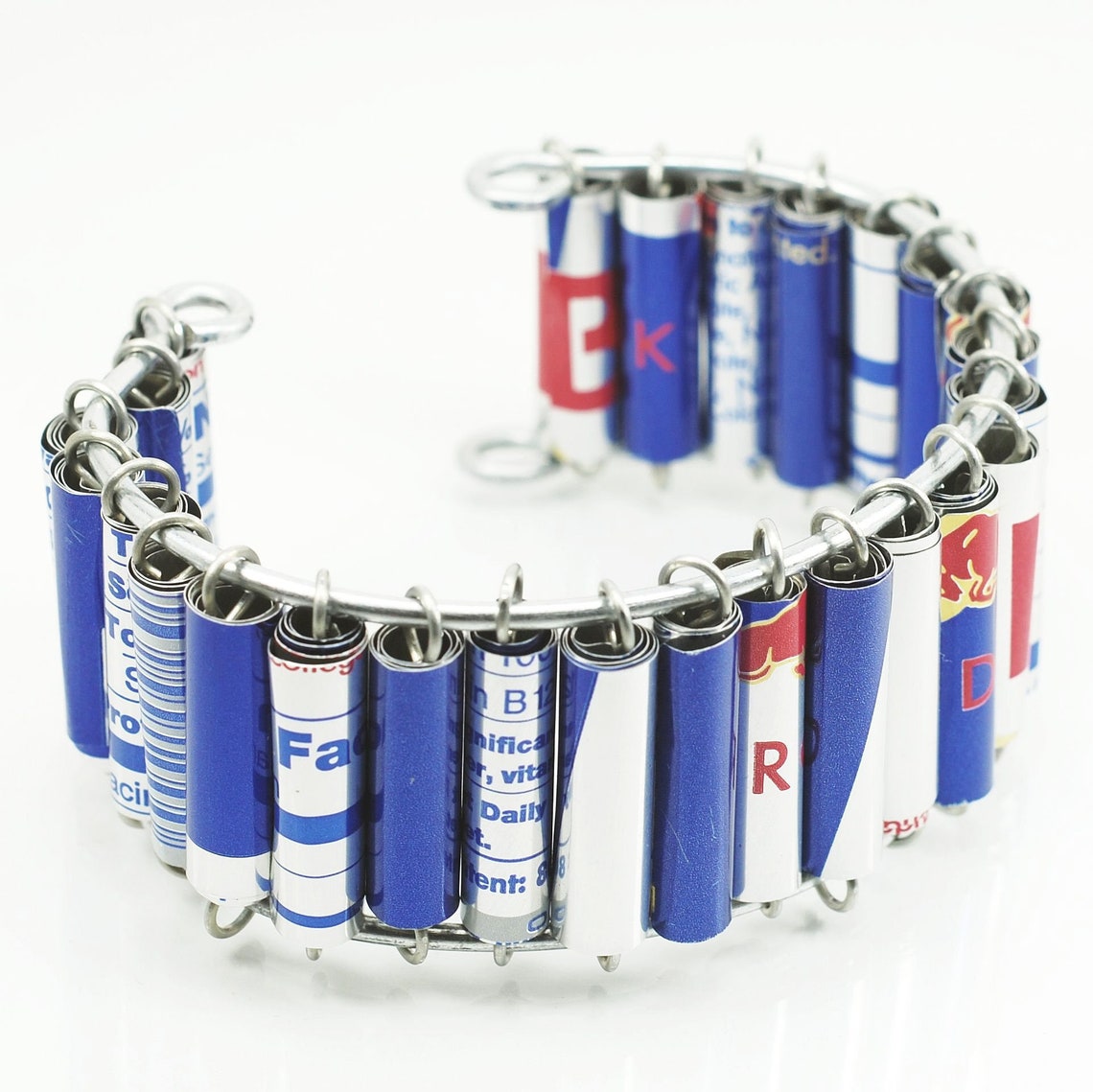 Red Bull Bracelet- Upcycled Aluminum Can Cuff Bracelet, Recycled ...