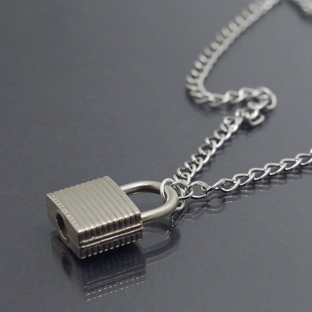 Padlock Necklace- Industrial Jewelry, Grunge Aesthetic, Alternative ...