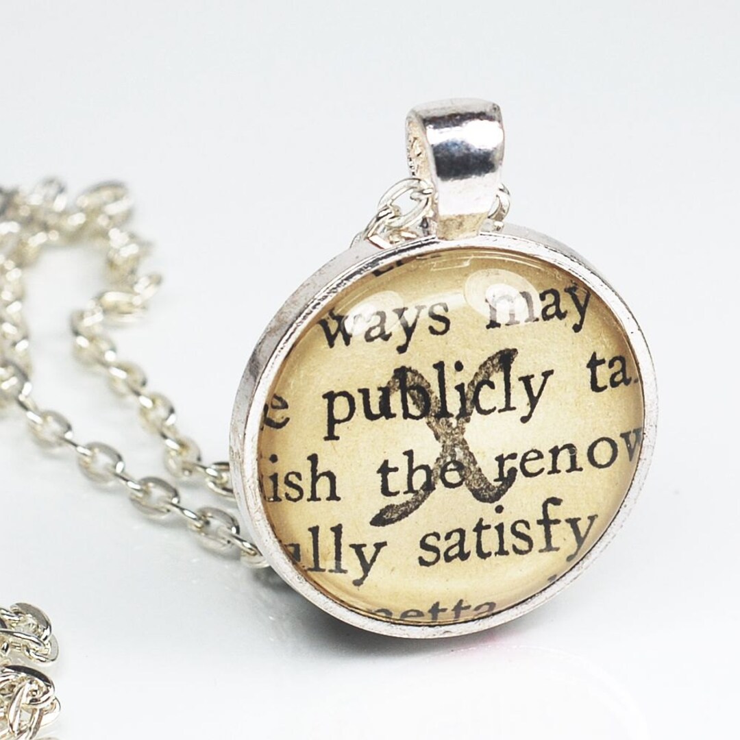 Personalized Jewelry- Initial Necklace With Stamped Vintage Paper ...