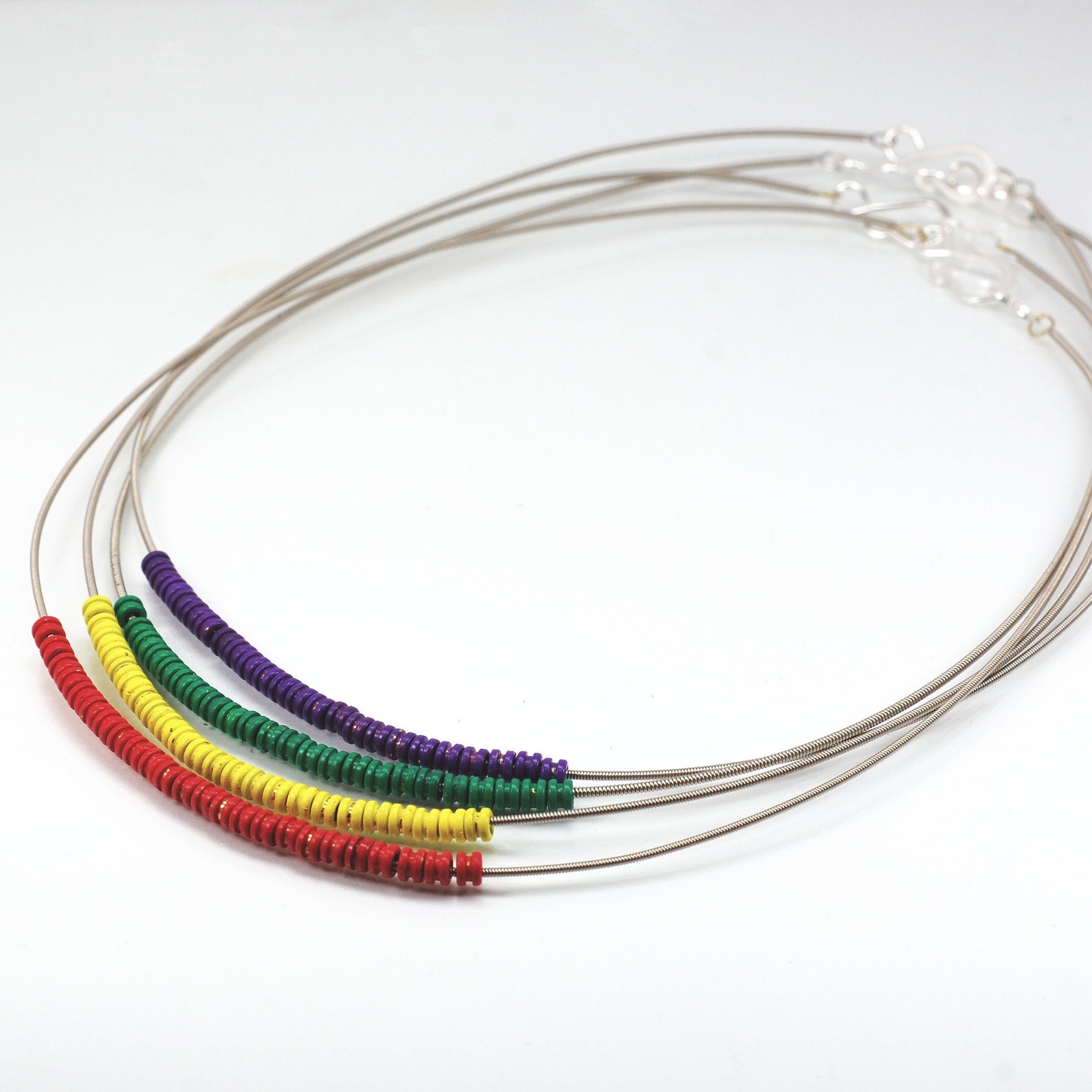 Guitar String Choker Necklace- Choose Your Color Ball End, Minimal ...