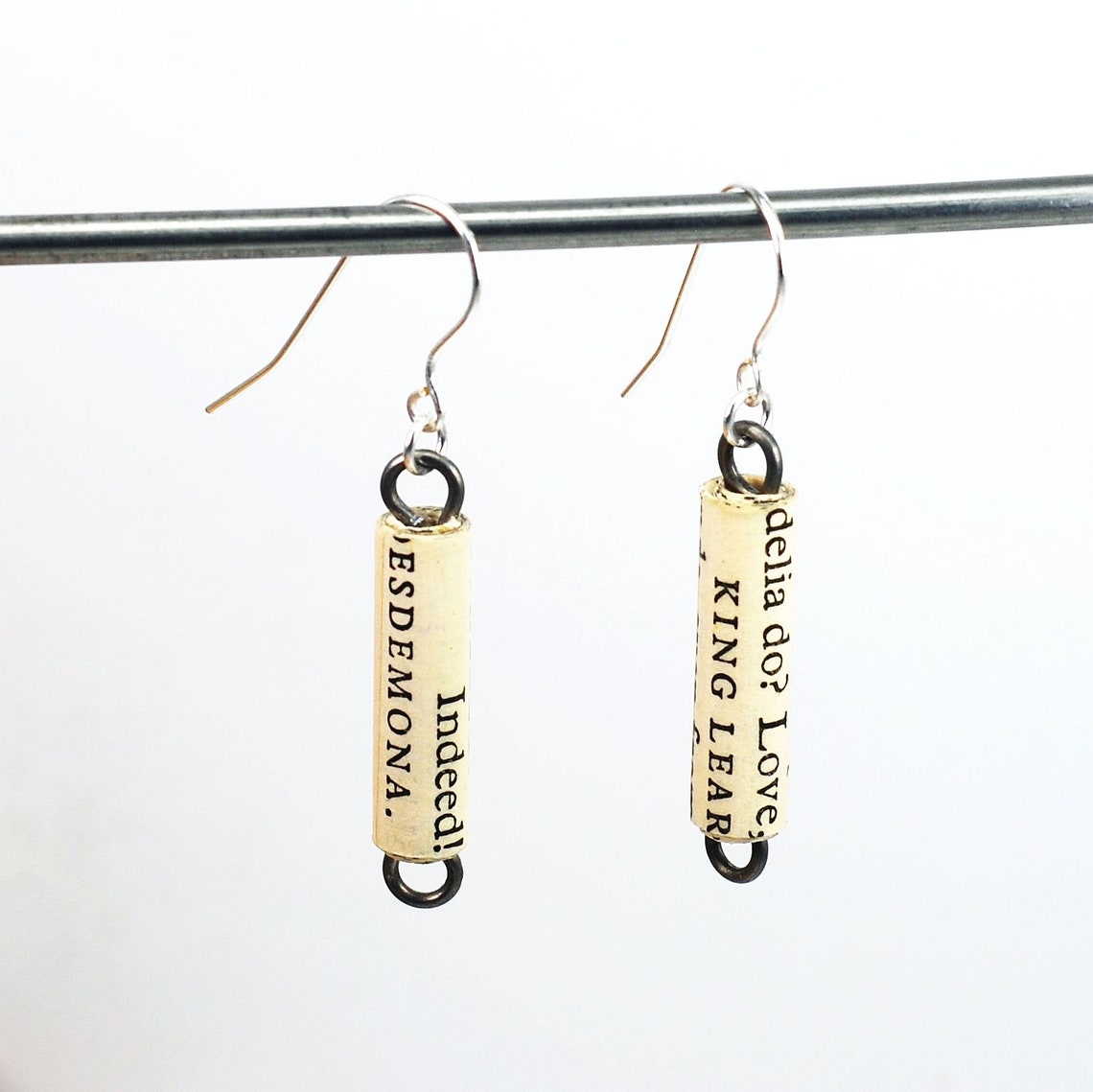 Shakespeare Earrings Shakespeare Jewelry Paper Bead | Etsy