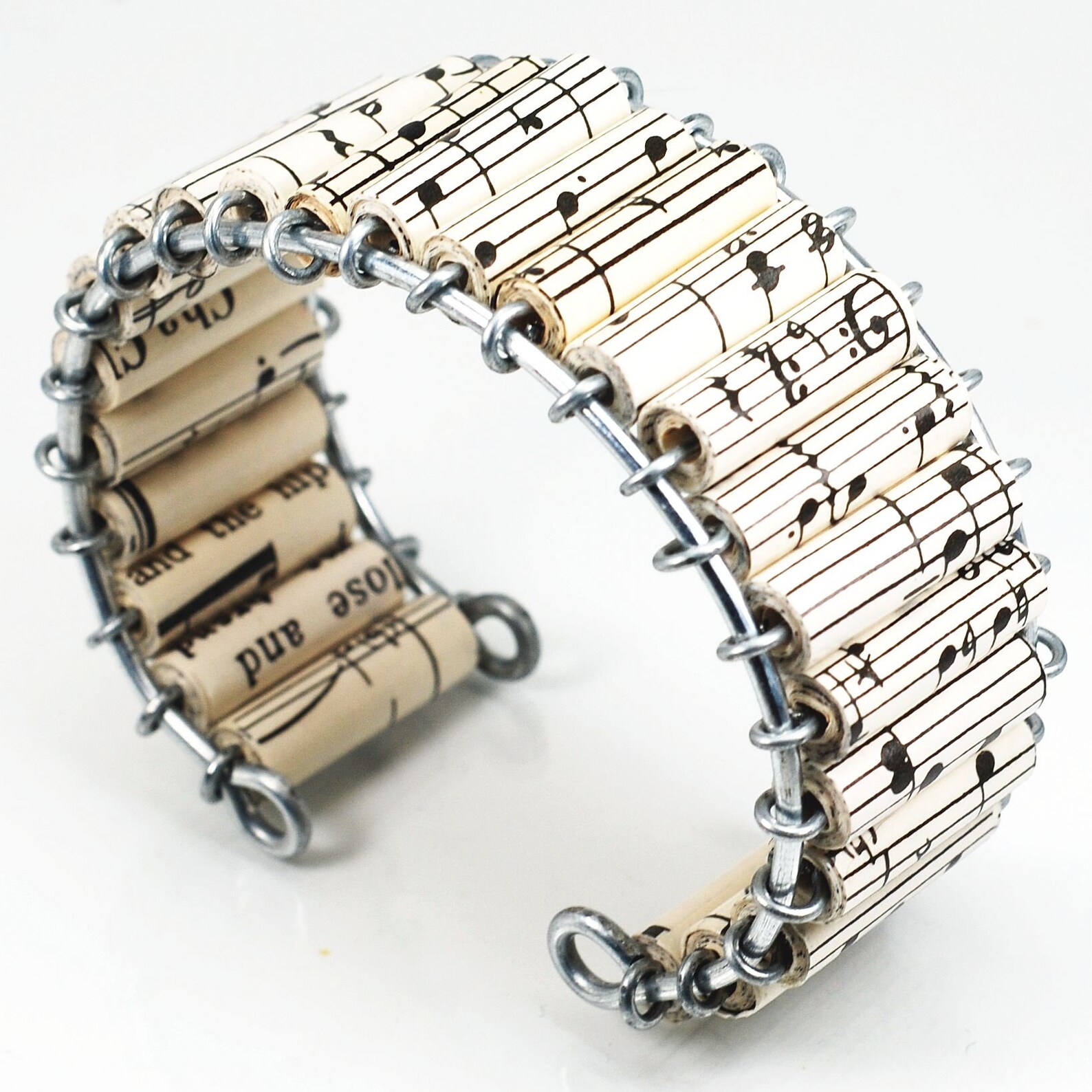 Sheet Music Bracelet Paper Bead Jewelry Music Chunky Cuff - Etsy