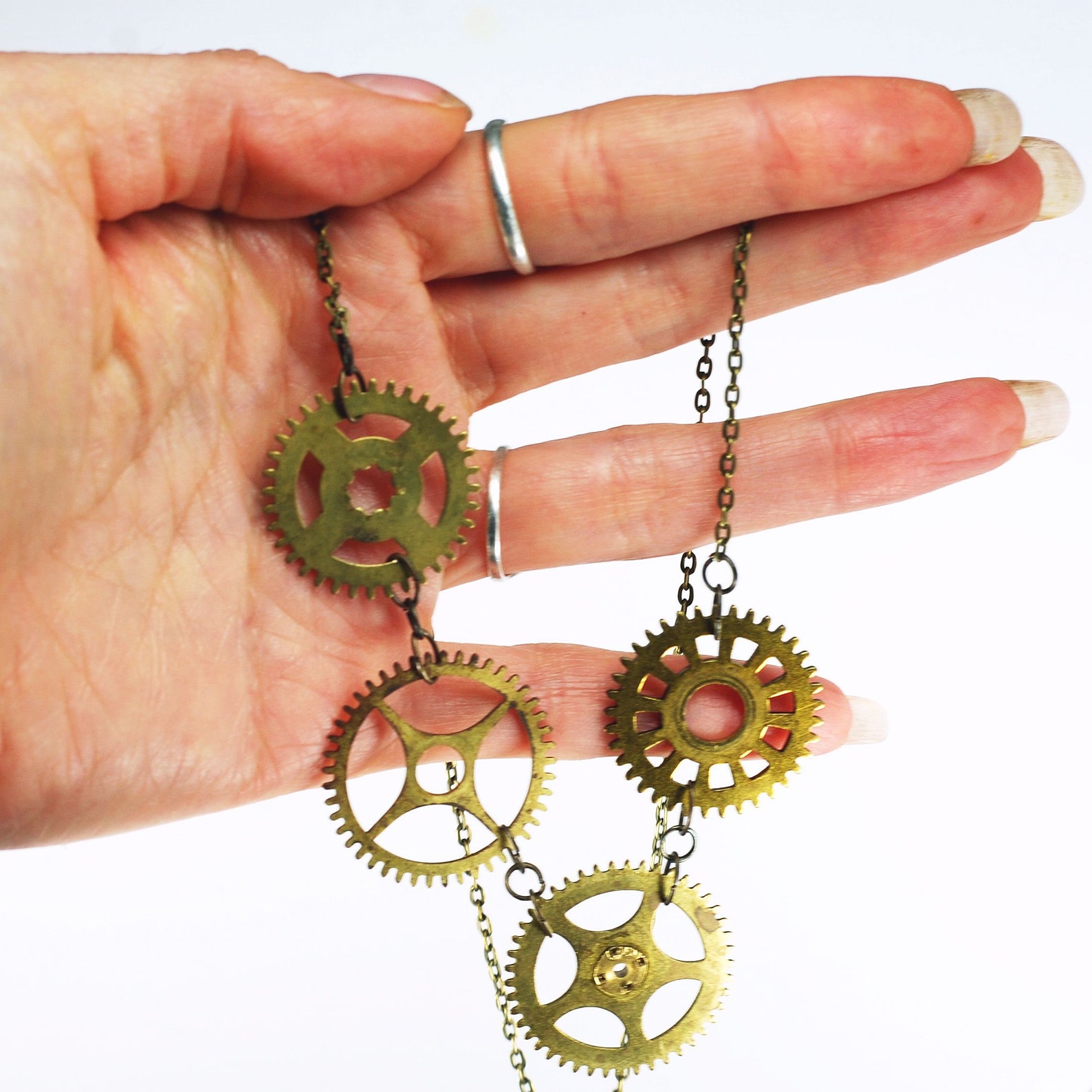 Brass Gear Necklace Steampunk Upcycled Clock Gear Steam Punk | Etsy
