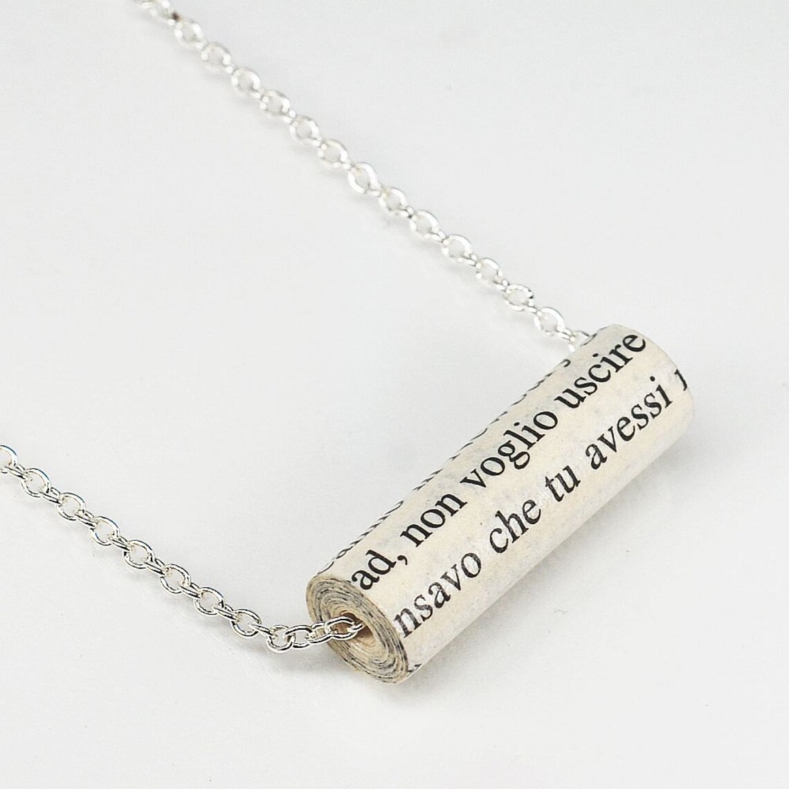 Italian Upcycled Paper Bead Necklace- Simple, Italian Teacher Gift ...