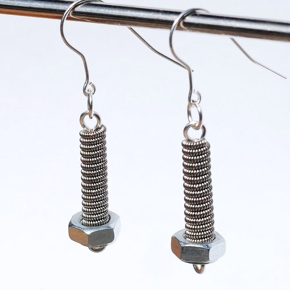 Guitar String Earrings Guitar String Jewelry Upcycled Hex - Etsy