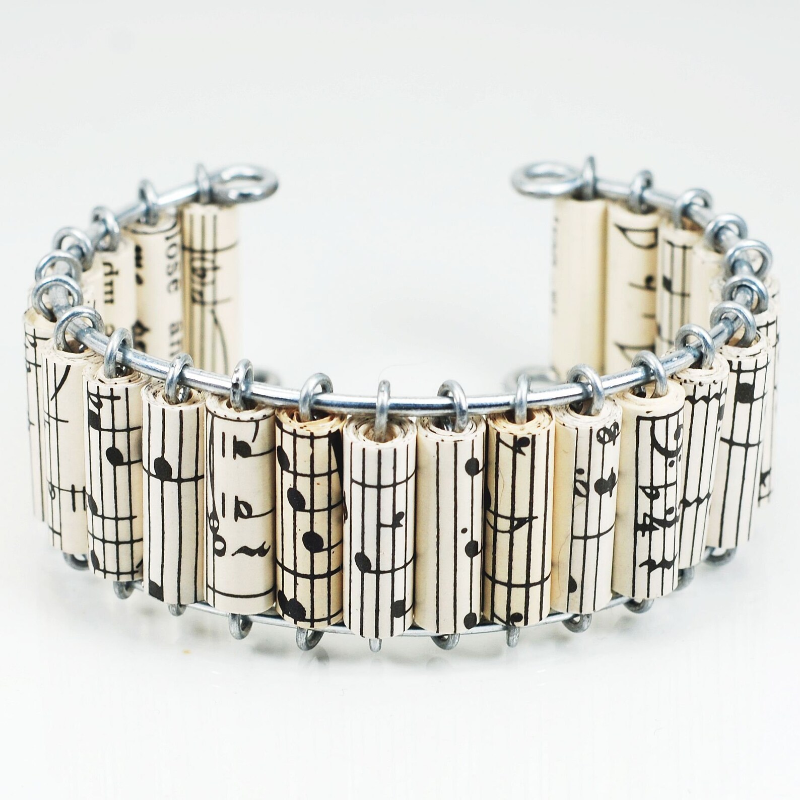 Music Jewelry- Vintage Sheet Music Earrings, Chain Earrings, Paper Bead ...