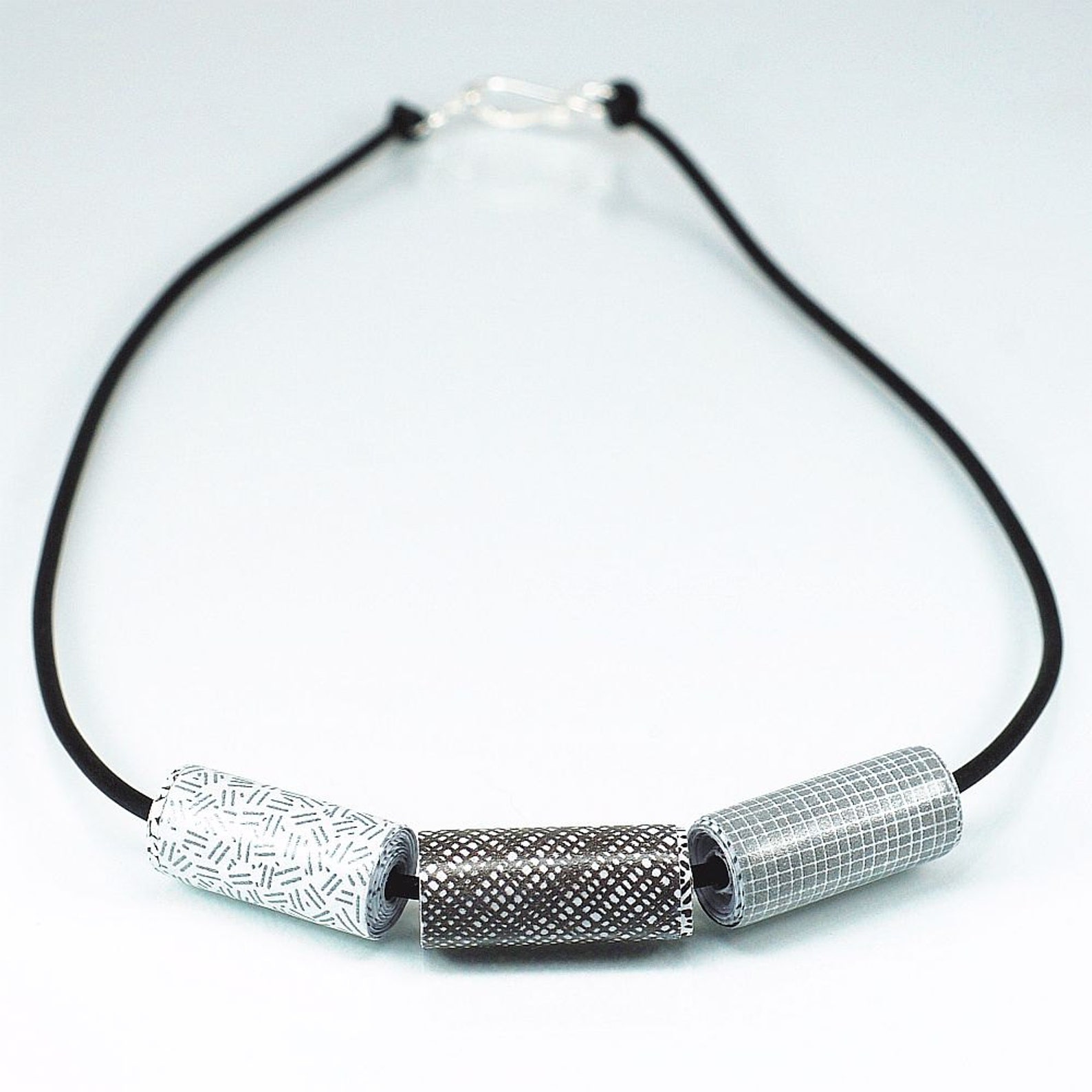 Contemporary Paper Jewelry- Black & White Security Envelope Choker on ...