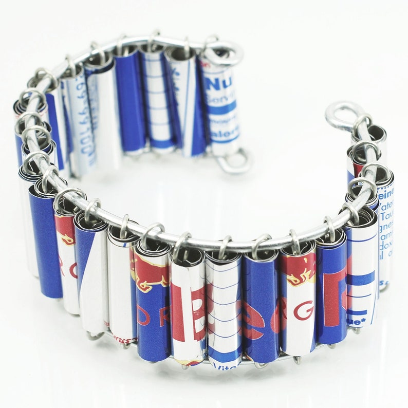 Red Bull Bracelet- Upcycled Aluminum Can Cuff Bracelet, Recycled ...