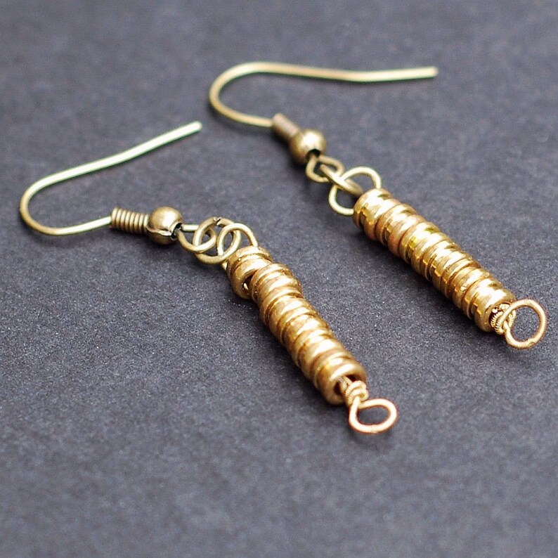 Guitar String Jewelry- Upcycled Brass Ball End Guitar String Earrings ...