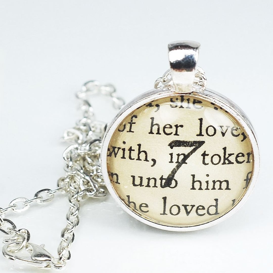 Number 7 Necklace Personalized Jewelry With Vintage Paper, Number 7 ...