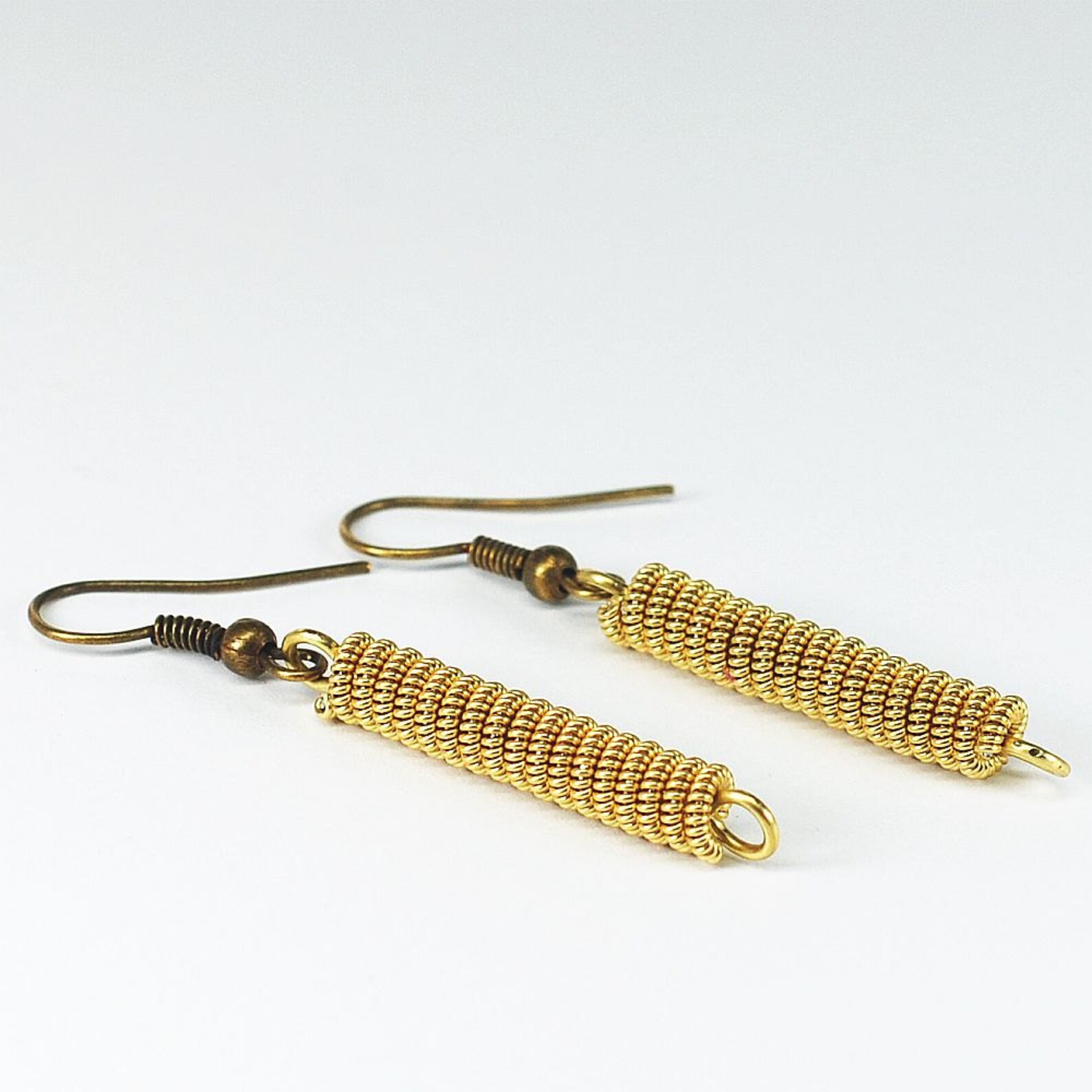 Guitar String Jewelry Modern Minimal Earrings Upcycled Brass - Etsy