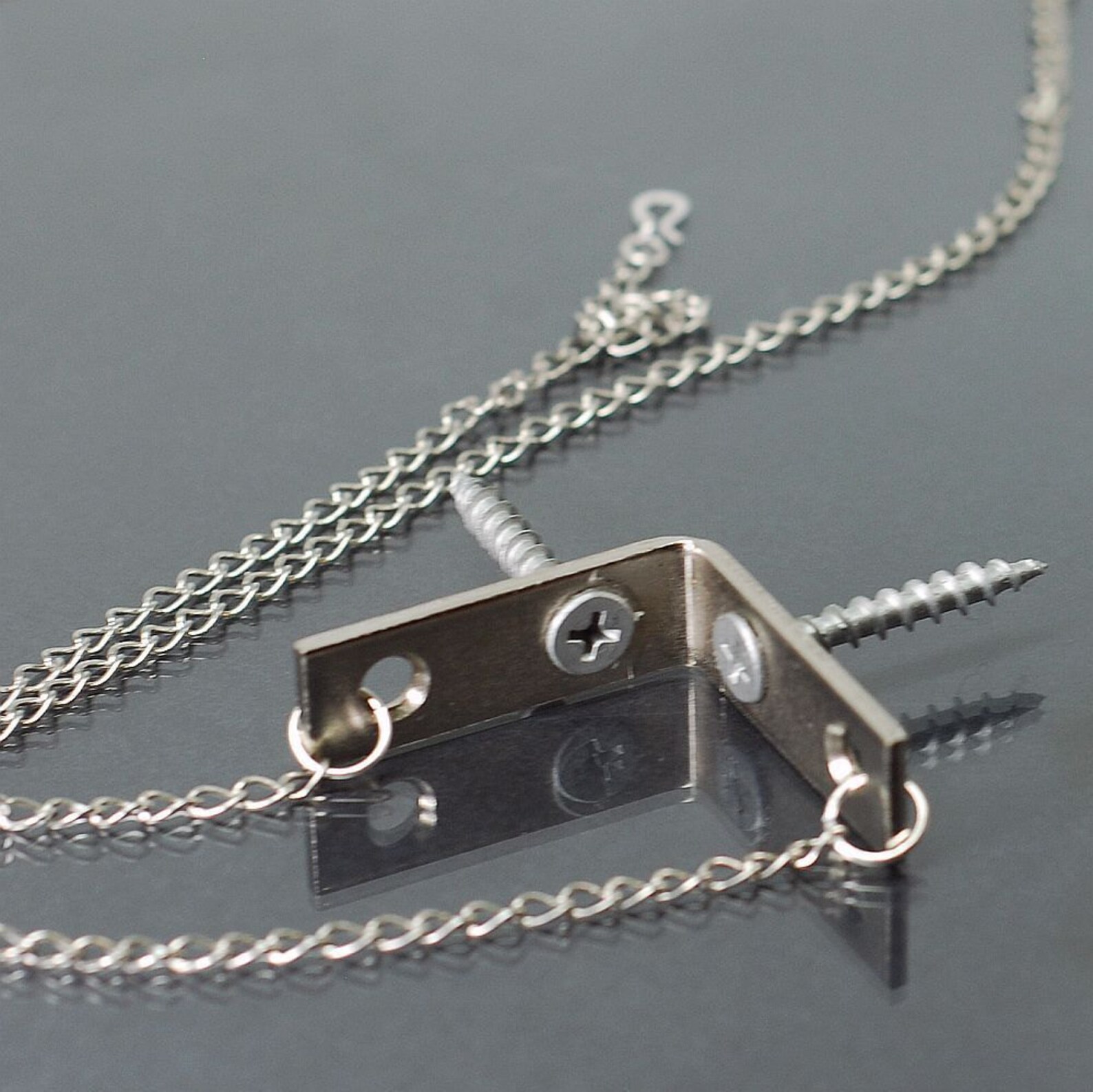 Chevron Hardware Necklace- Industrial Jewelry, Geometric, Screw ...