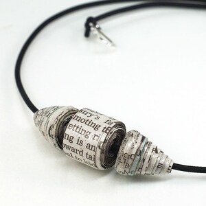 Upcycled Newspaper Bead Necklace- Newspaper Jewelry, Paper Bead Jewelry ...