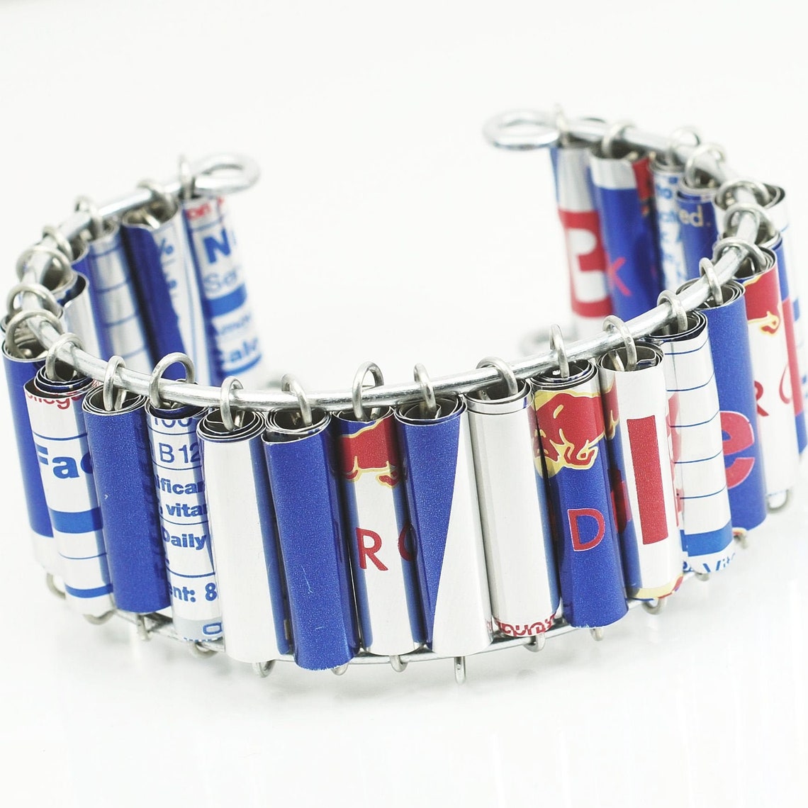 Red Bull Bracelet- Upcycled Aluminum Can Cuff Bracelet, Recycled ...
