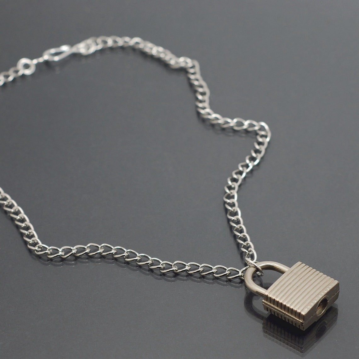 Padlock Necklace- Industrial Jewelry, Grunge Aesthetic, Alternative ...
