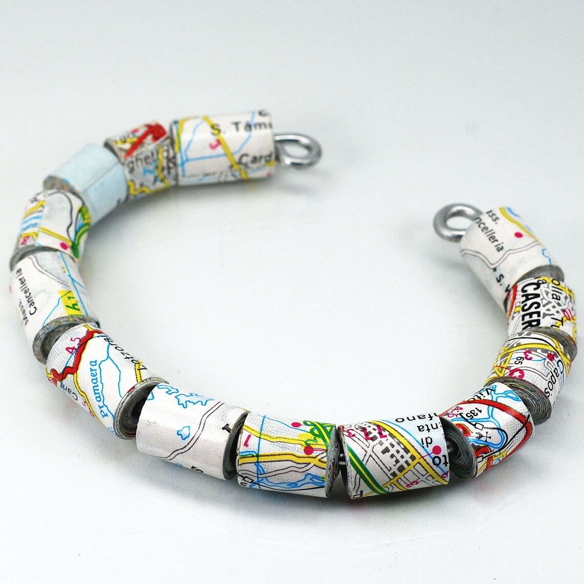 Italy Map Jewelry- Upcycled Italian Map Paper Bead Jewelry, Cuff ...