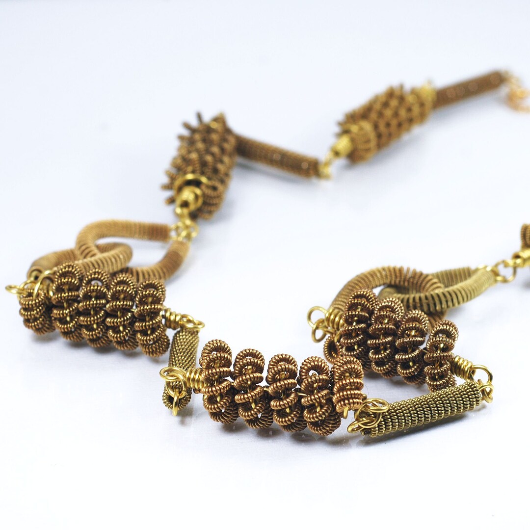 Guitar String Necklace- Upcycled Brass Guitar String Jewelry, Recycled ...