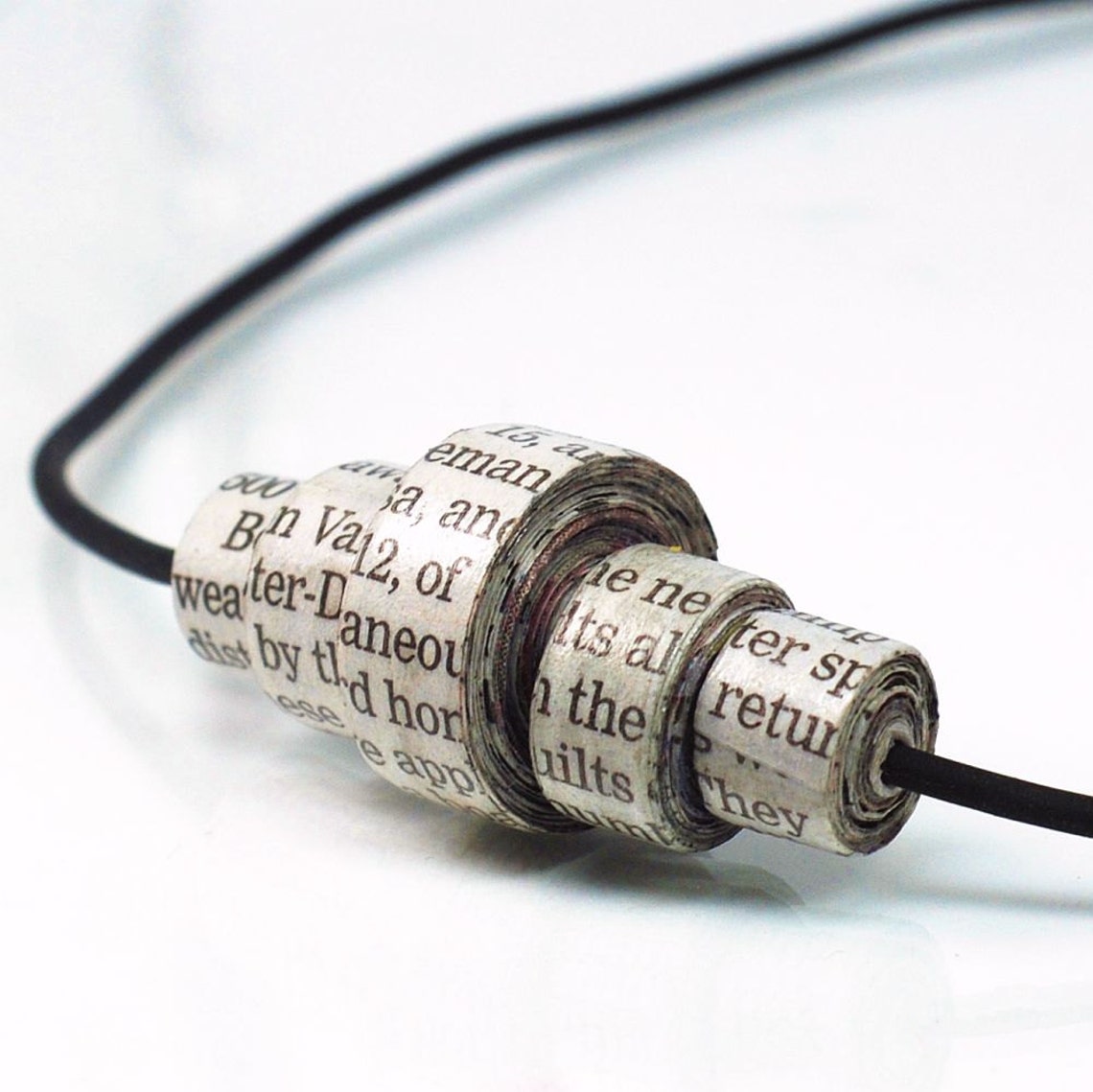 Paper Bead Jewelry Upcycled Newspaper Paper Bead Necklace - Etsy