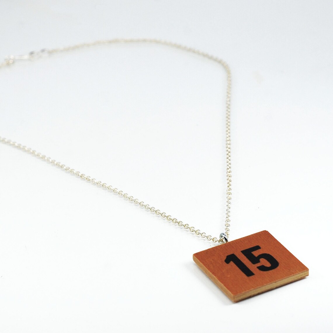 Number 15 Necklace Upcycled Wood Fifteen Pendant Found - Etsy