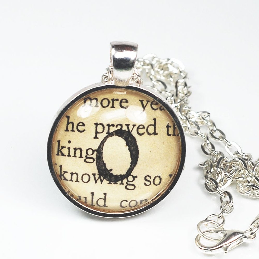 Personalized Jewelry- Initial Necklace With Stamped Vintage Paper ...