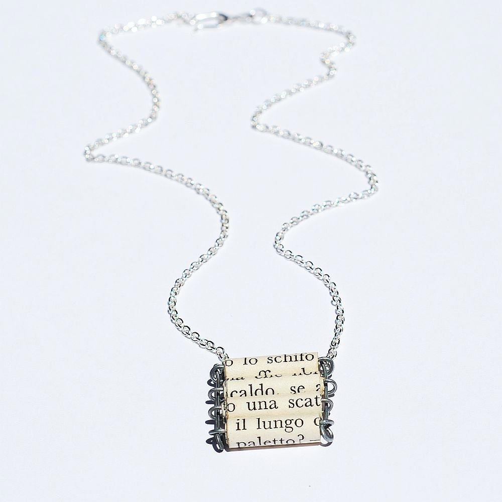 Paper Bead Jewelry- Italian Upcycled Paper Bead Necklace, Ladder ...