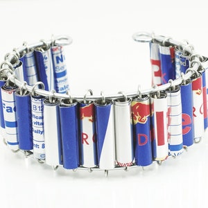 Red Bull Bracelet- Upcycled Aluminum Can Cuff Bracelet, Recycled ...