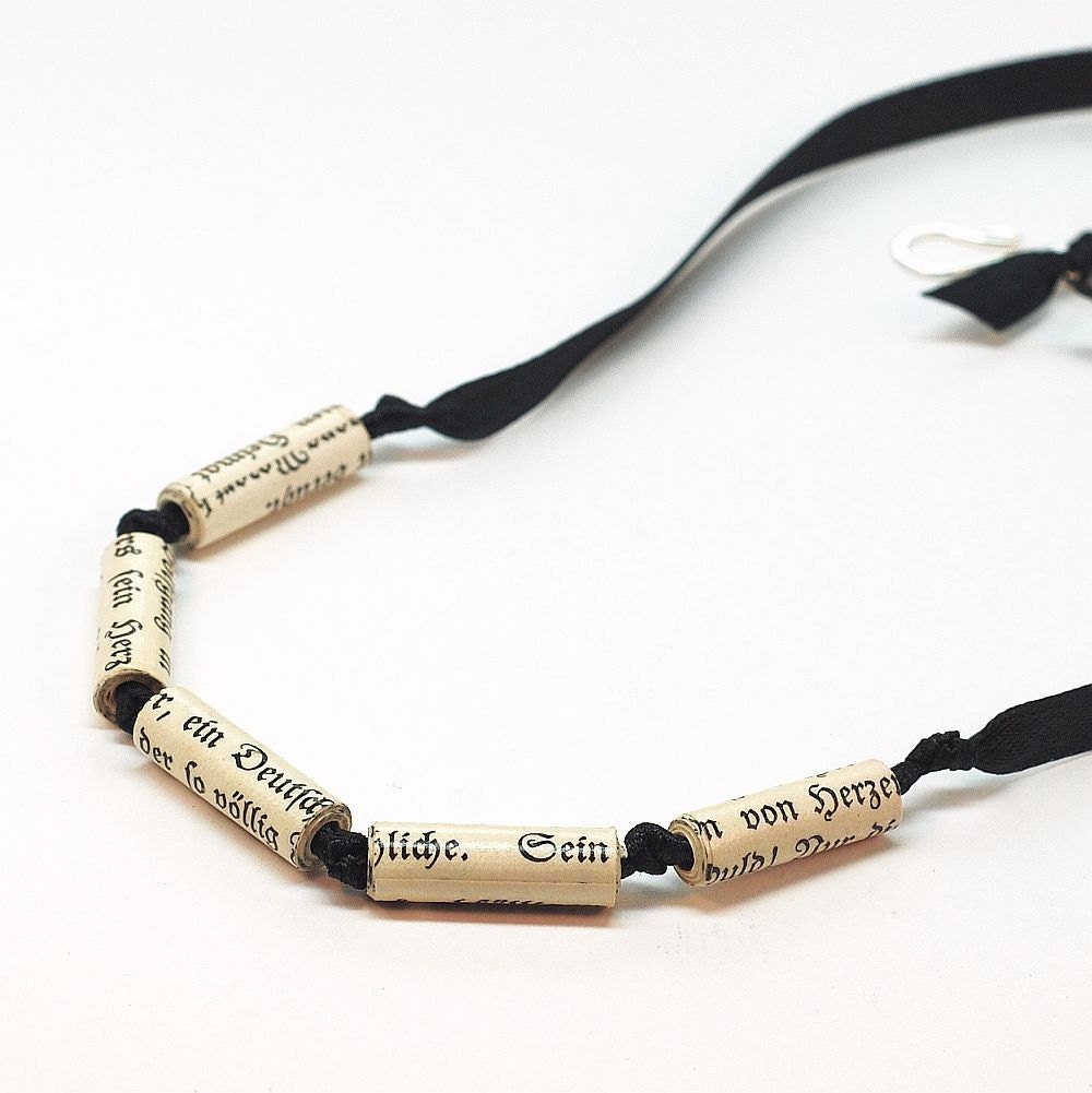 German Jewelry Minimal Necklace Paper Bead Jewelry German - Etsy