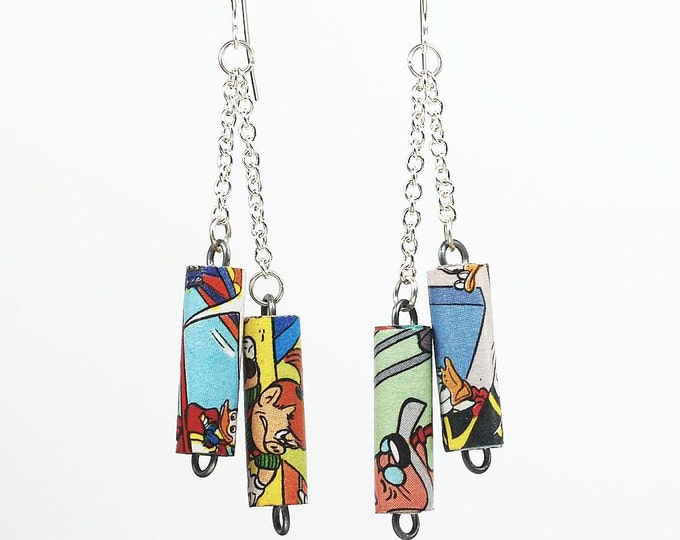 Paper Bead Jewelry Disney Comic Book Bead & Silver Chain - Etsy