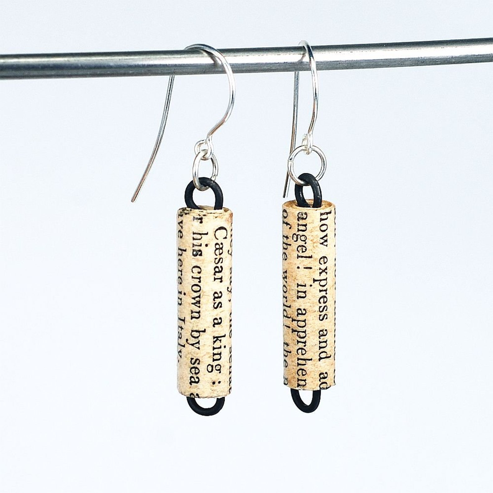 Shakespeare Paper Bead Earrings Shakespeare Jewelry Paper - Etsy