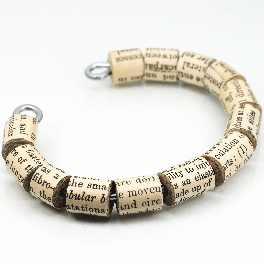 Gray's Anatomy Jewelry- Upcycled Medical Book, Paper Bead, Cuff ...