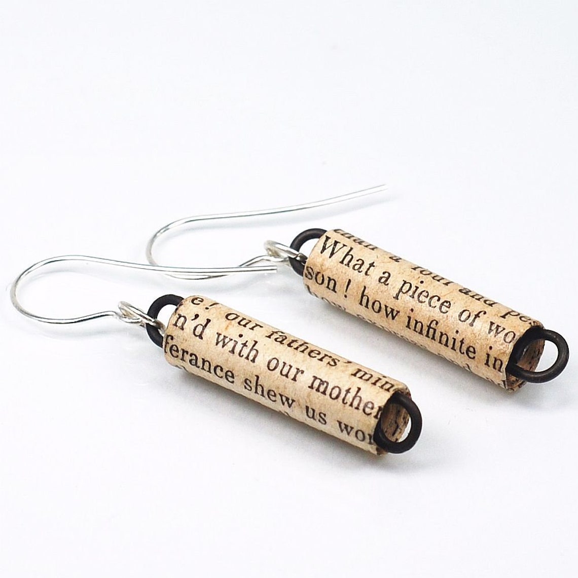 Shakespeare Paper Bead Earrings Shakespeare Jewelry Paper | Etsy
