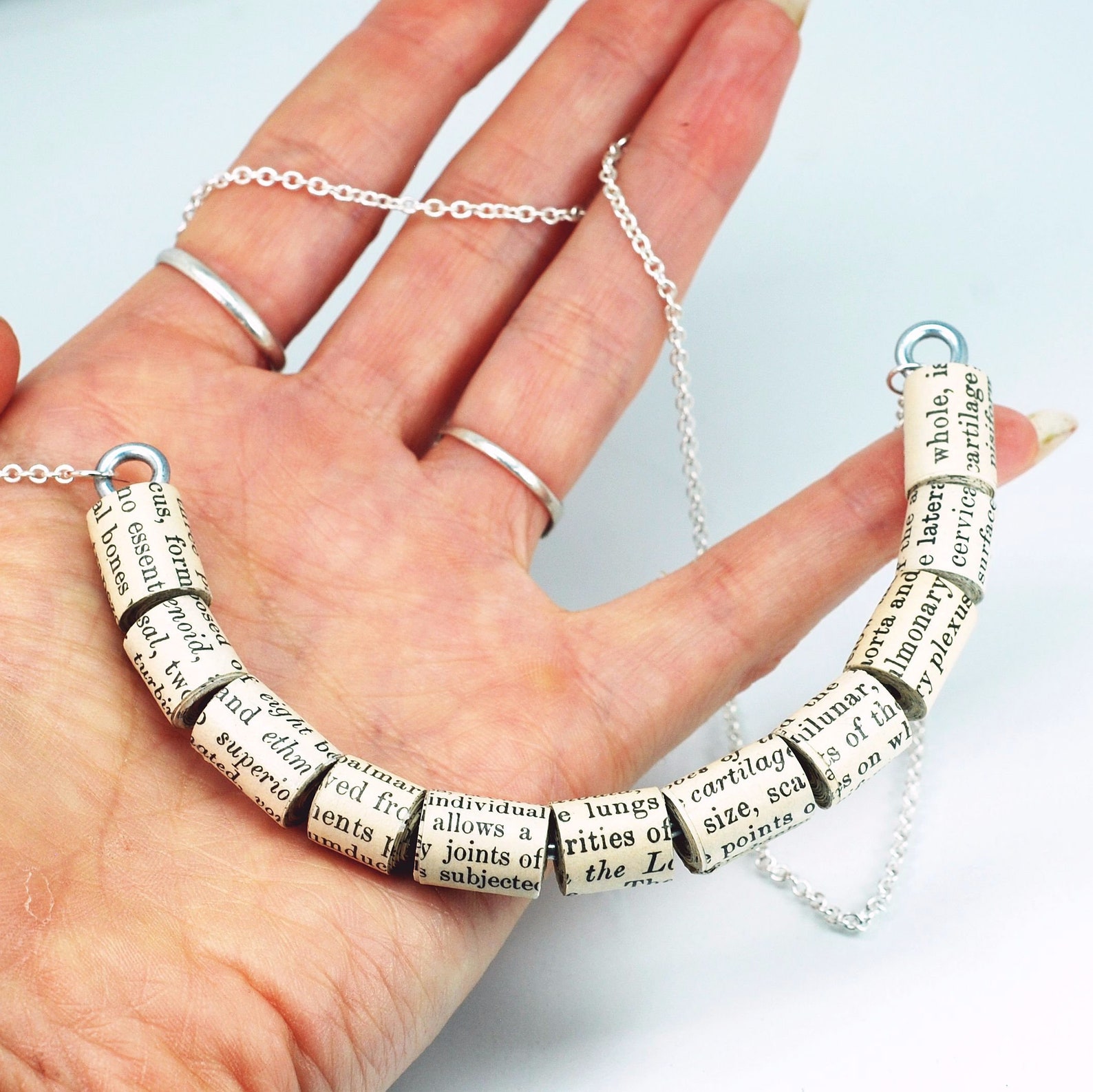 Gray's Anatomy Necklace Upcycled Medical Book Paper Bead - Etsy