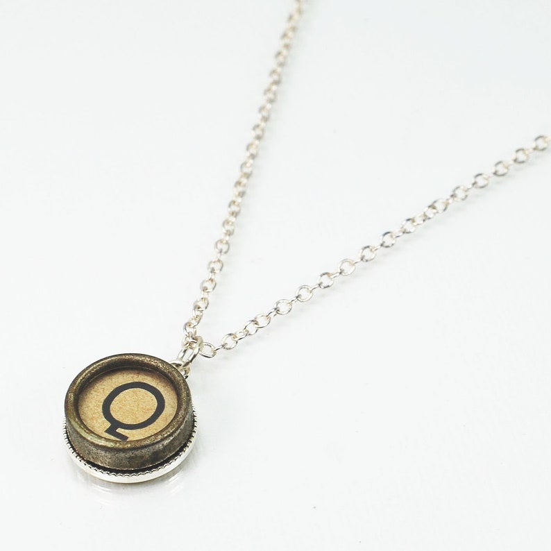 Q Typewriter Key Necklace Letter Q Upcycled Steampunk - Etsy
