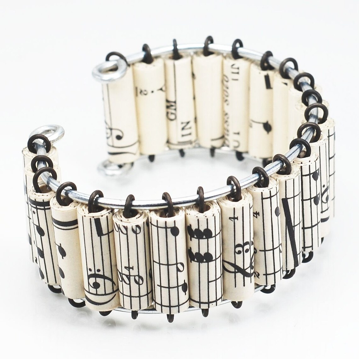 Sheet Music Bracelet Paper Bead Jewelry Vintage Music Cuff - Etsy