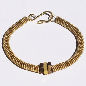 Guitar String Bracelet Upcycled Brass Hardware Jewelry, Bronze Acoustic ...