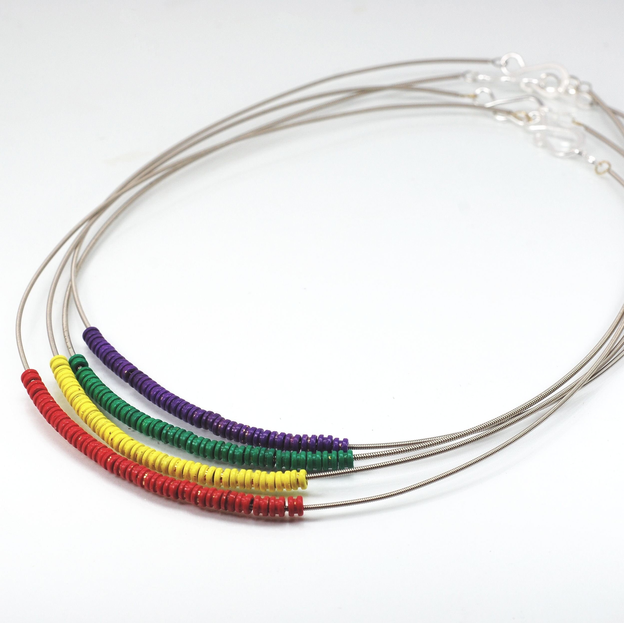 Guitar String Choker Necklace- Choose Your Color Ball End, Minimal ...