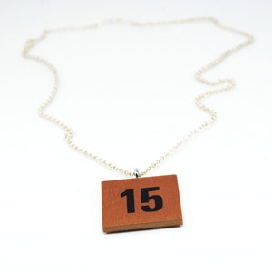 Number 15 Necklace- Upcycled Wood, Fifteen Pendant, 15th Birthday Gift ...