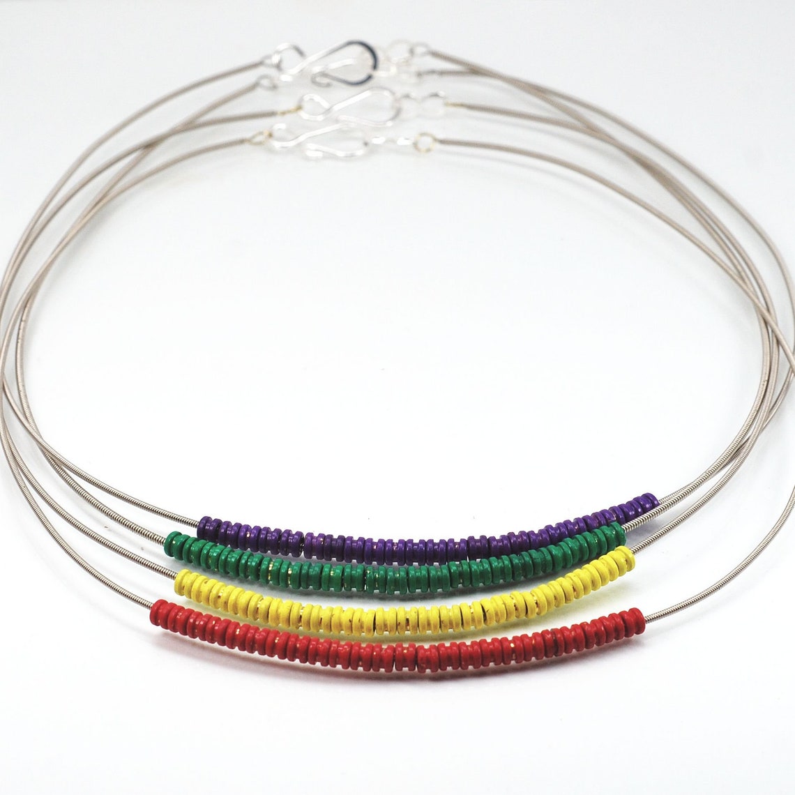 Guitar String Choker Necklace- Choose Your Color Ball End, Minimal ...
