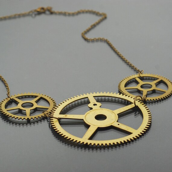 Large Brass Gear Steampunk Necklace Steam Punk Jewelry - Etsy